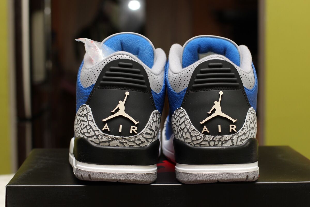 AIR JORDAN 3 RETRO 'VARSITY ROYAL' SIZE 10.5 DS 100 AIR JORDAN 3 RETRO 'VARSITY ROYAL' SIZE 10.5 DS 100