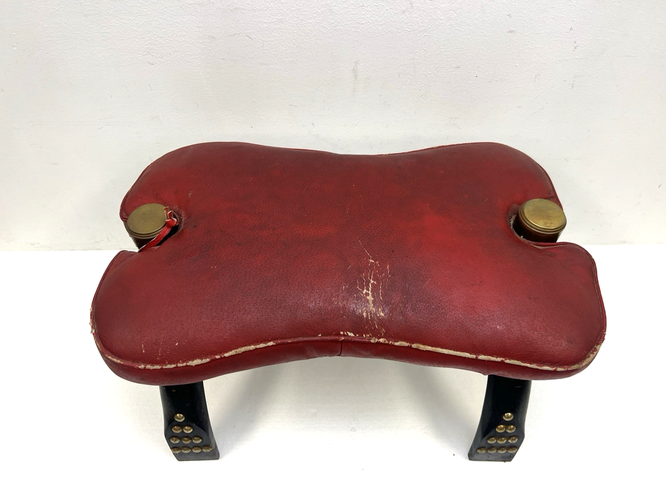 Vintage CAMEL STOOL mid century egyptian wood wooden saddle ottoman ...