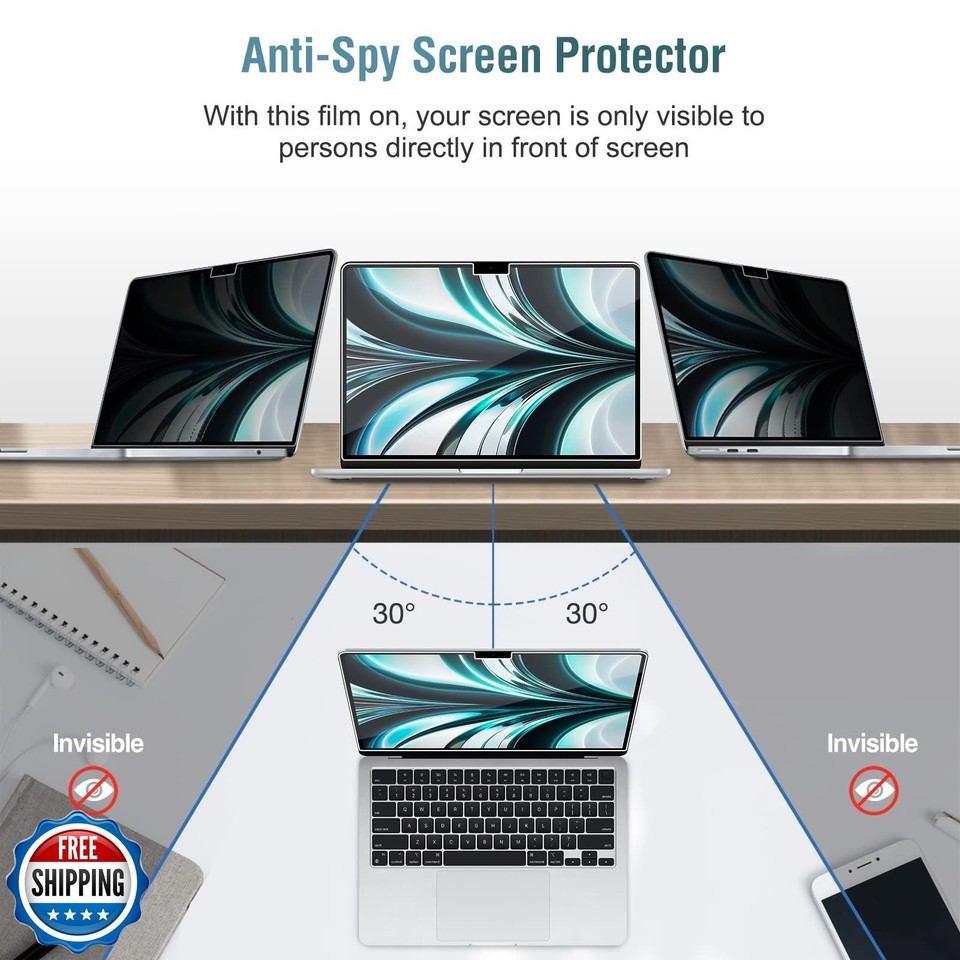 ProCase Privacy Screen Protector for MacBook Air 13.6 M4/M3/M2 2025 ...