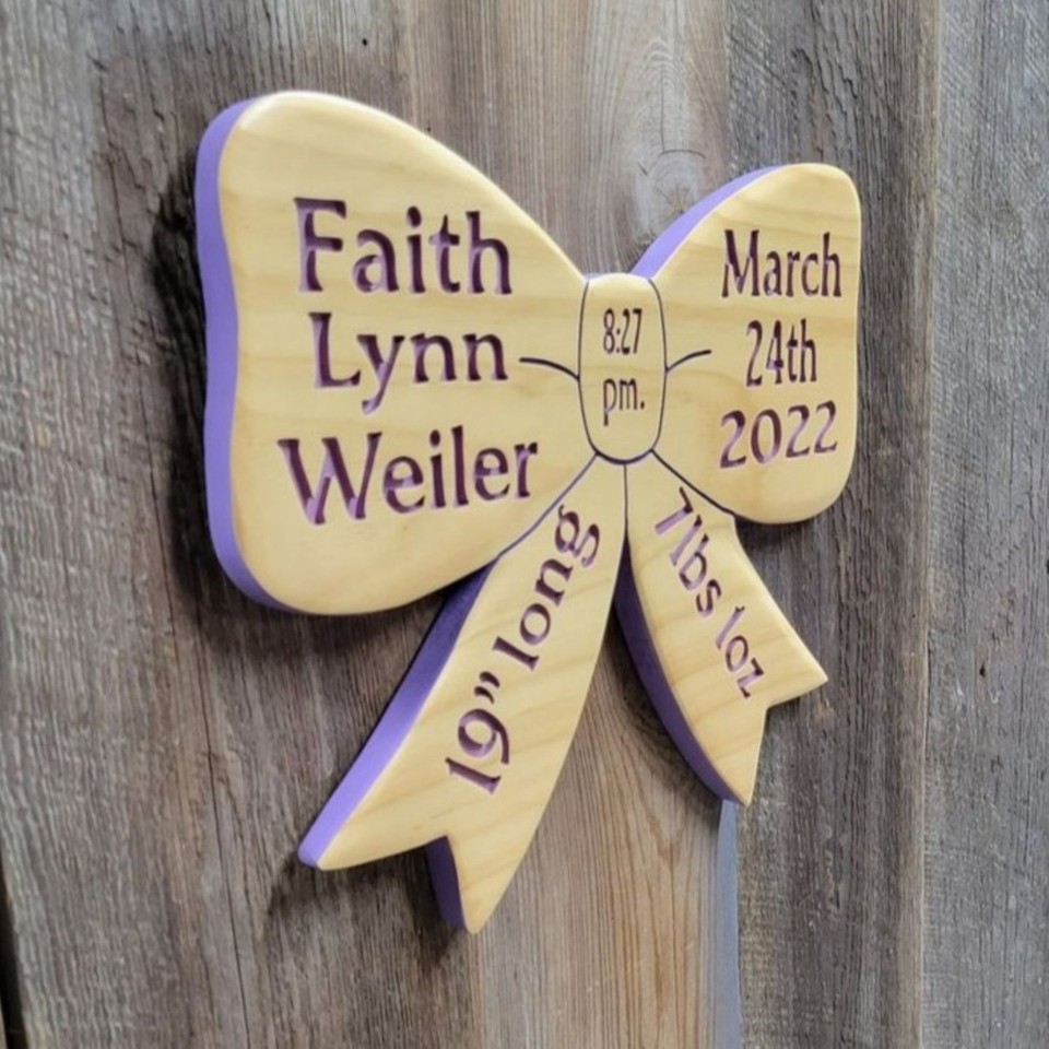 Personalized Baby Birth Announcement Stats Carved Wooden Sign Nursery ...