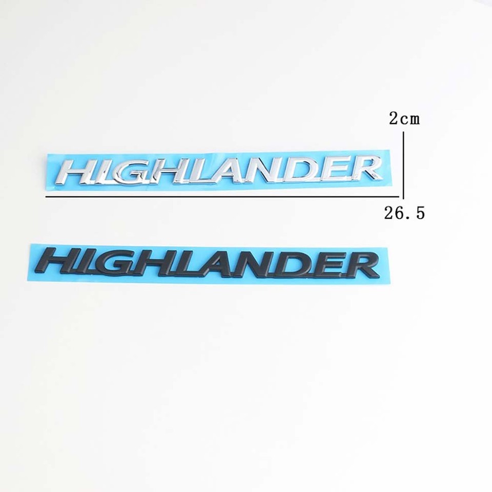 Premium HIGHLANDER Exterior Letter Emblem Sticker Body Decal f Toyota ...