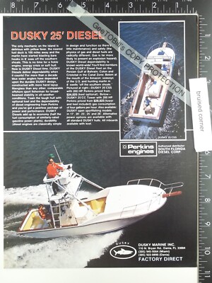 1981 ADVERTISEMENT for Dusky 25 Diesel CSS boat motor yacht | eBay