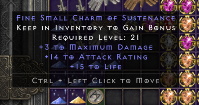 Diablo 2 Resurrected D2R: Fine Small Charm of Sustenance 3/14/15 - SC ...