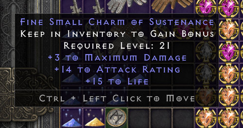 Diablo 2 Resurrected D2R: Fine Small Charm of Sustenance 3/14/15 - SC ...
