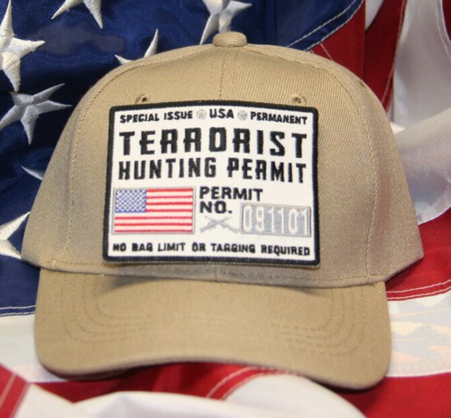 SPECIAL ISSUE TERRORIST HUNTING PERMIT HAT PATCH CAP 911 US PENTAGON ...