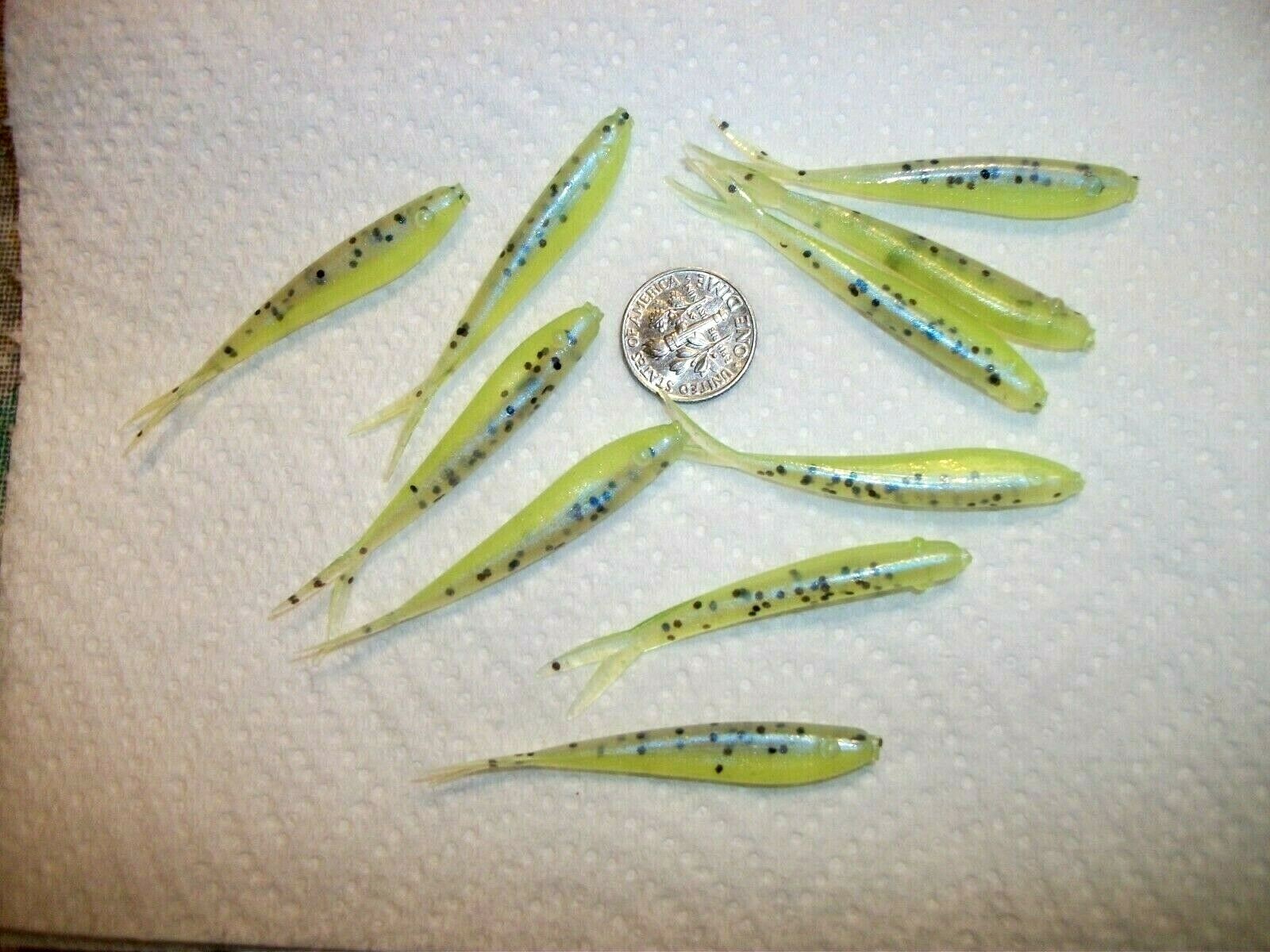 100-2 1/4"crappie-bass-minnow-grubs-scent-drop shot-jigs-split tail ...