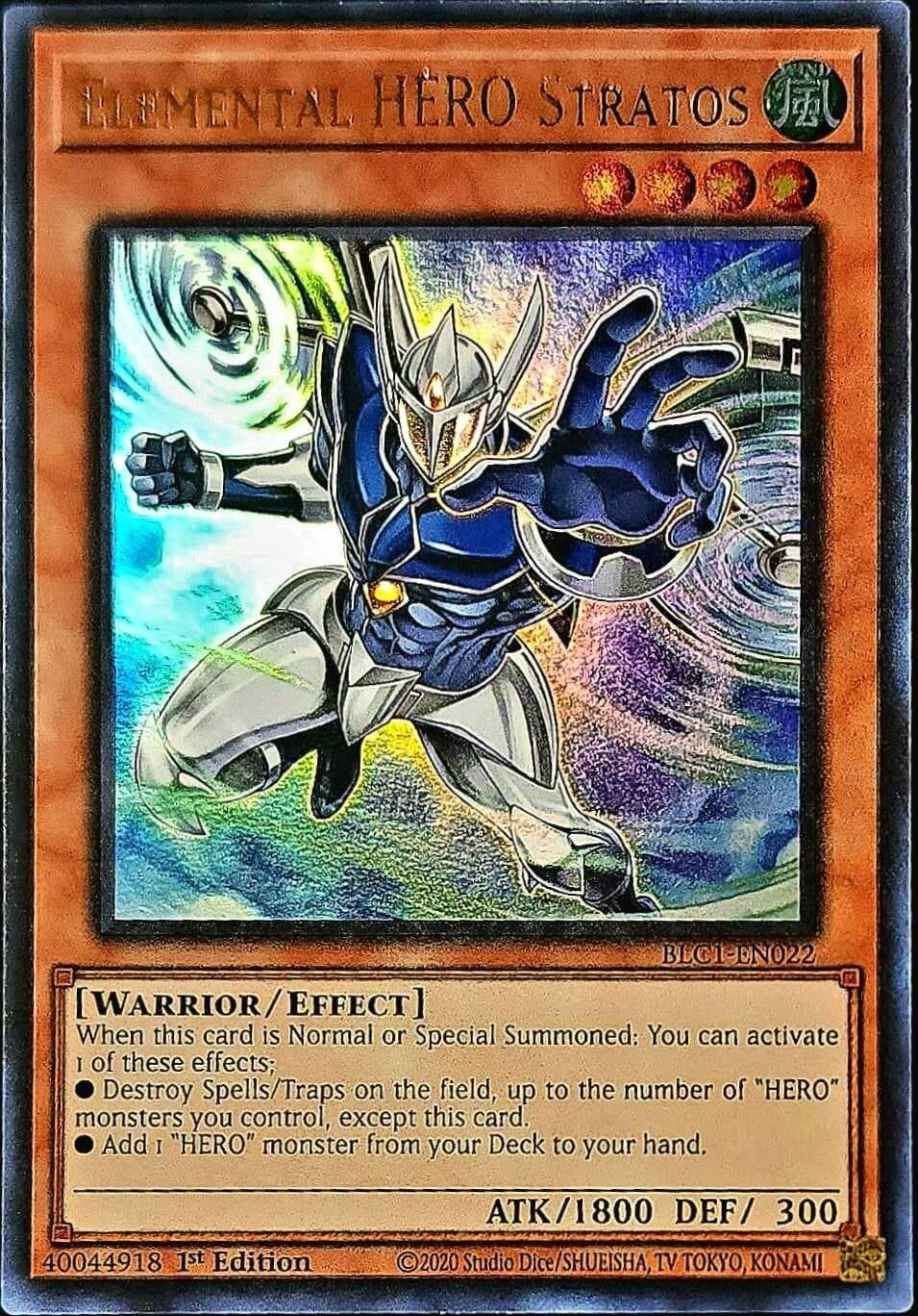 Elemental HERO Stratos BLC1-EN022 (Alternate Art) | eBay