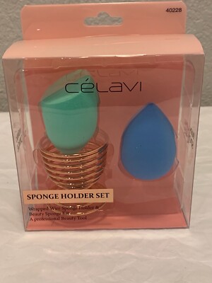 Celavi Wrapped Wire Sponge Holder Set & Beauty Sponge Kit New | eBay