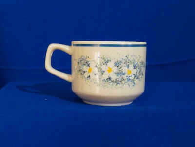 Lenox Dewdrops Tea Cup Floral Blue Trim Temper-ware Ceramic USA | eBay
