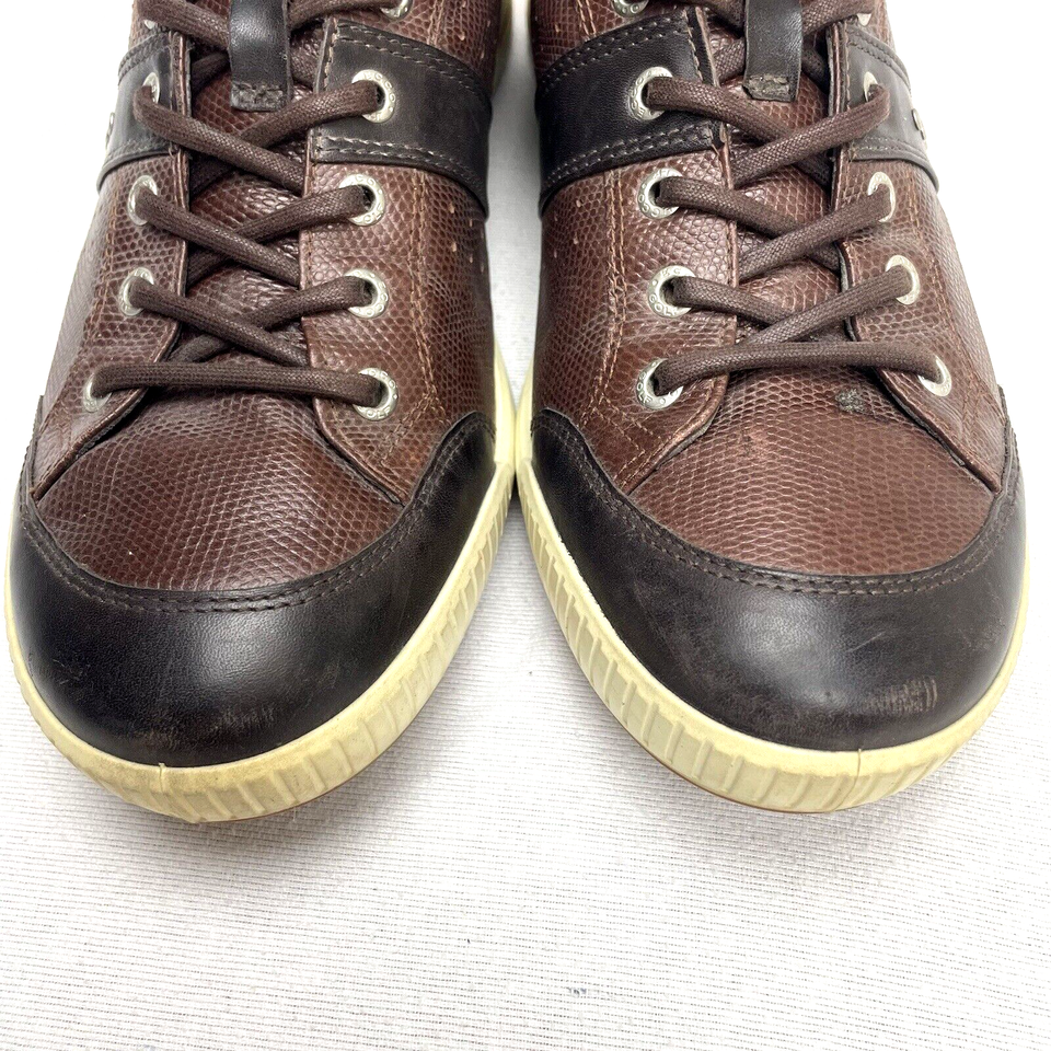 Ecco Mens Size 45 Spikeless Golf Shoes Brown Leather Lace Up Comfort ...