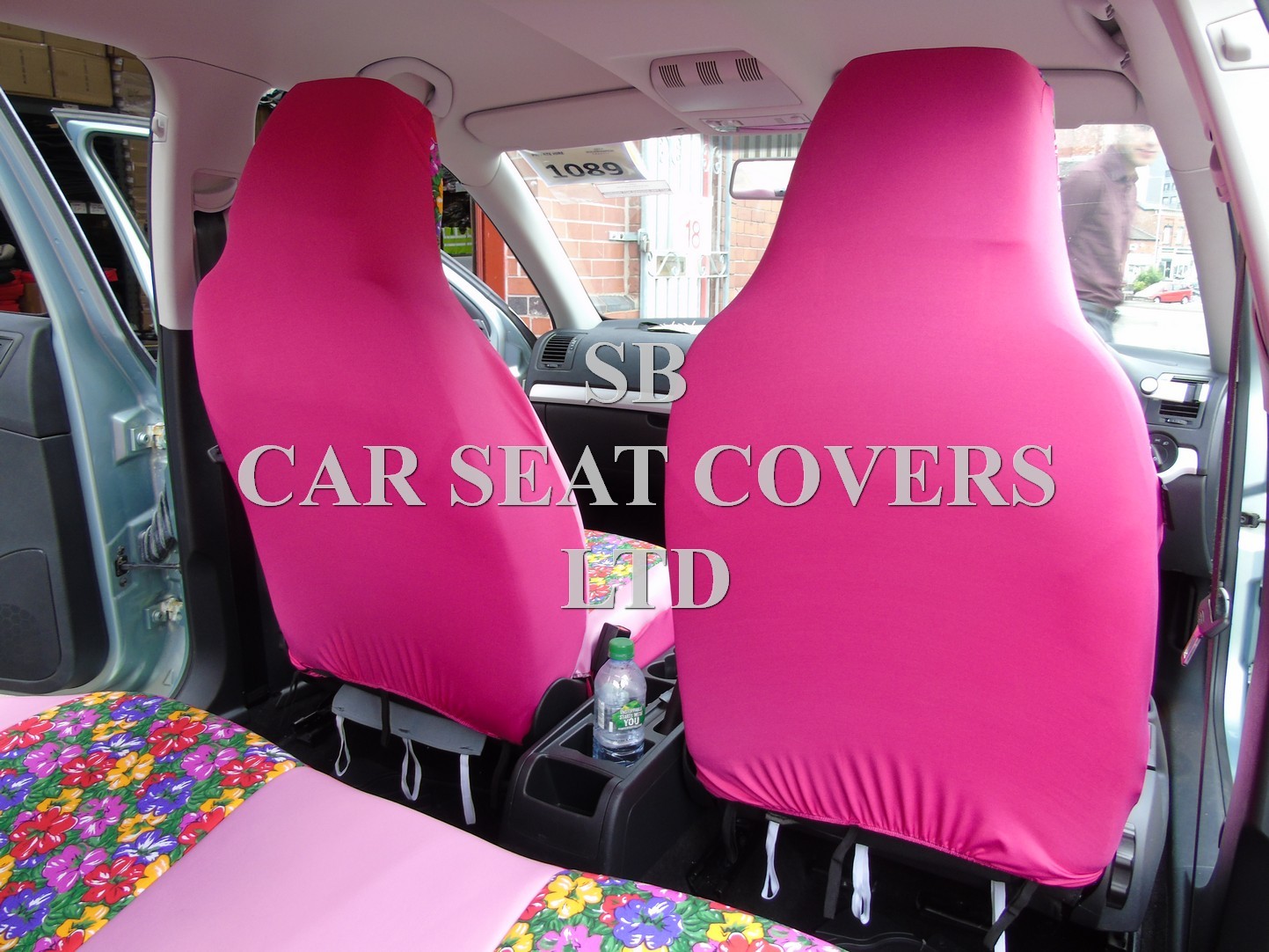 TO FIT A KIA PICANTO CAR, SEAT COVERS, PINK FLOWER / PINK PVC TRIM ...