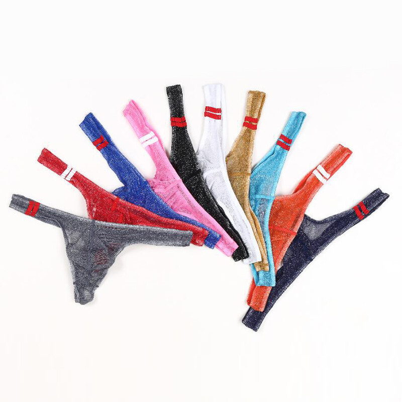 Mens Mesh See-through Pouch G-string Briefs Underwear T-back Thong G ...