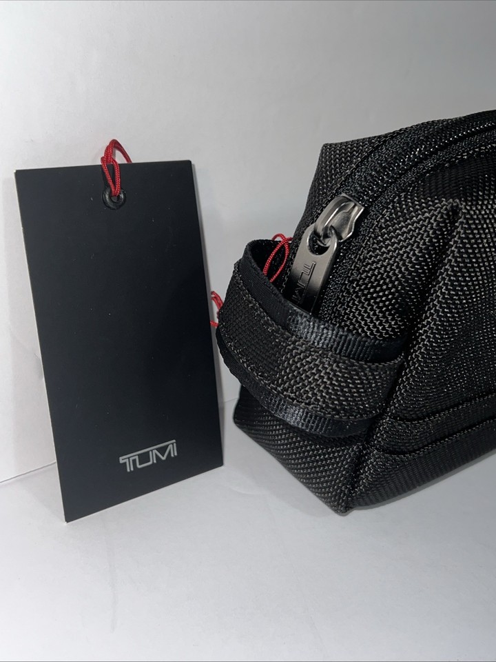 NEW - TUMI Zippered Small Kit - 4”x7” Pouch - Cosmetic Bag BLACK | eBay