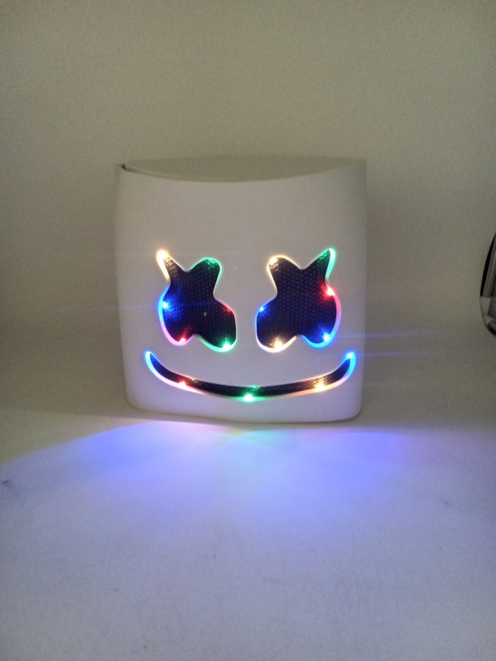 Marshmallow Dj Mask Full Head Halloween Cosplay LED Helmet | eBay