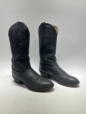 NOCONA Mens Dark Gray Leather Western Cowboy Riding Boots Size 8 D ...
