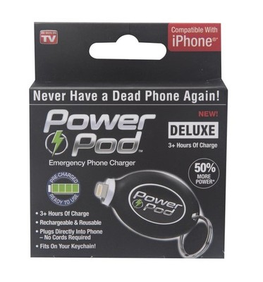 Power Pod Deluxe Portable Emergency Phone Charger & Cable USB-IPHONE | eBay