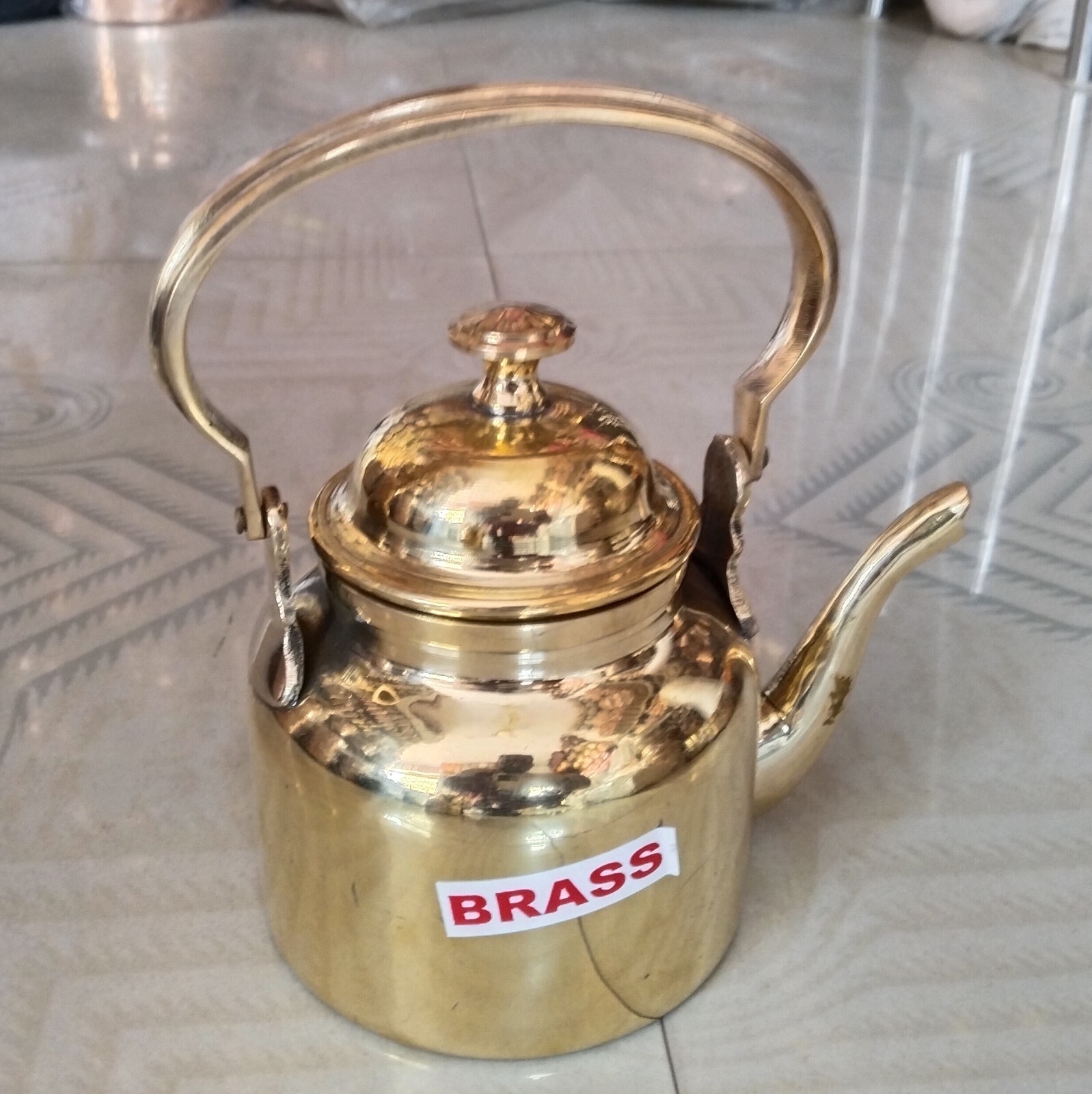 Antique Brass Handmade Plain Tea Kettle, Brass Teapot, Coffee Serving ...