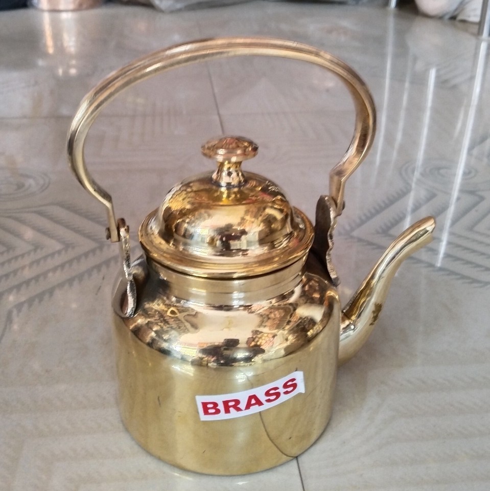 Antique Brass Handmade Plain Tea Kettle, Brass Teapot, Coffee Serving ...