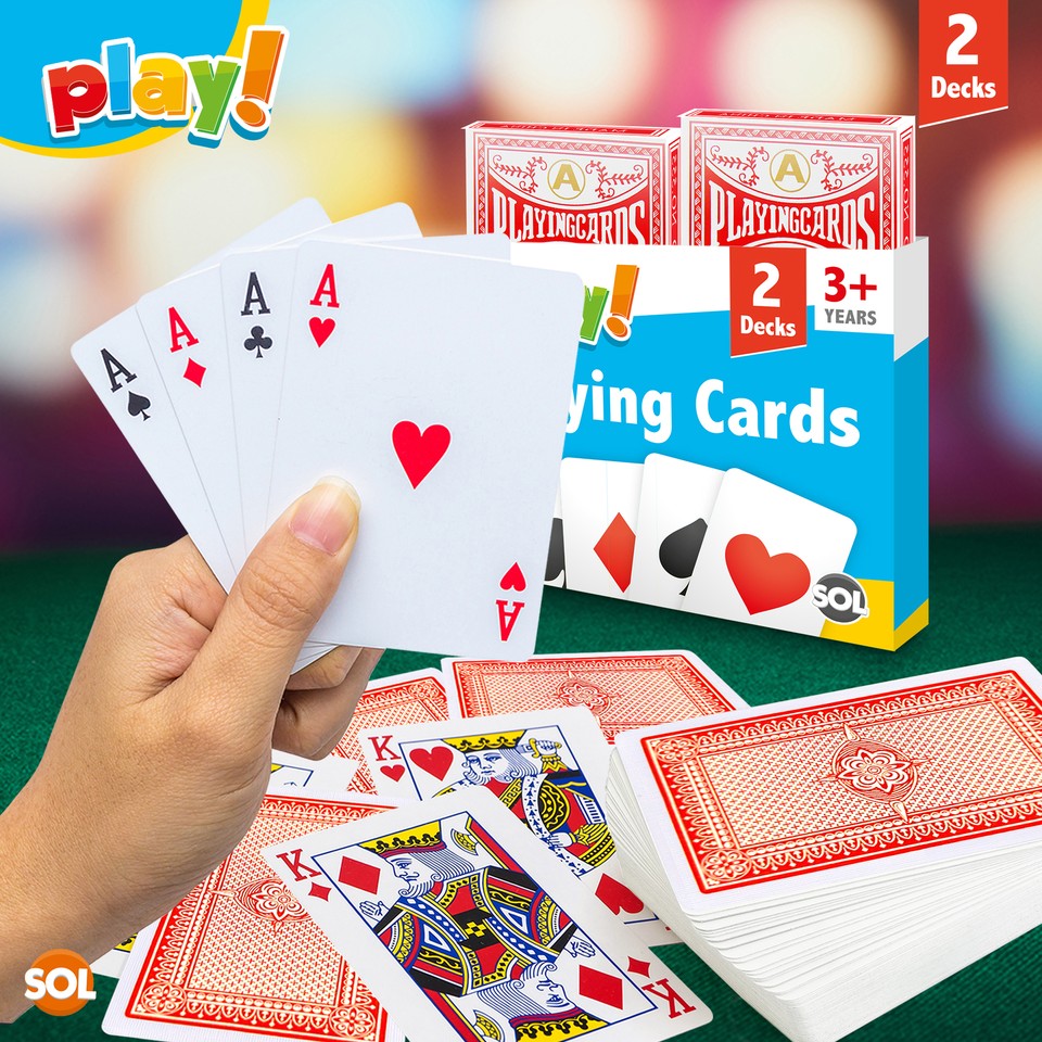 2 Pack Playing Cards Traditional Plastic Coated Deck Professional Poker ...