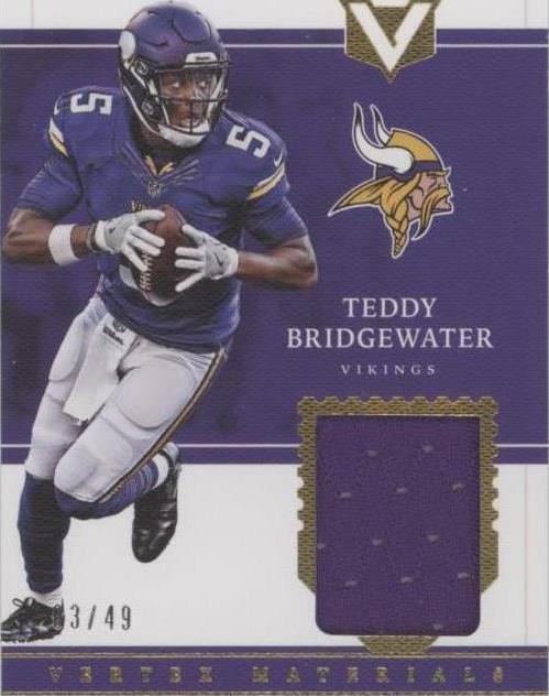 2017 Panini Vertex - Vertex Materials Teddy Bridgewater #VM-50 /49 (MEM ...