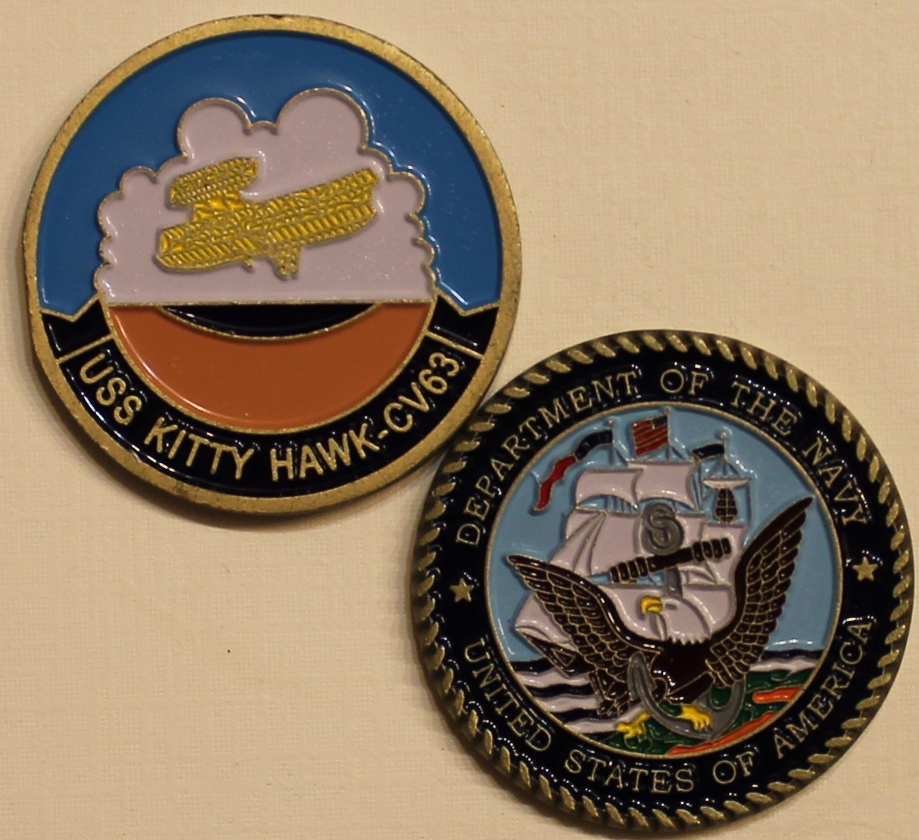 USS Kitty Hawk CV-63 Aircraft Carrier Navy Challenge Coin MS | eBay