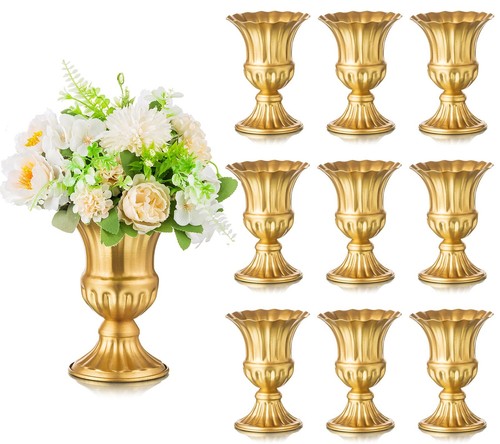 Metal Flower Arrangements Pot for Wedding Table Centerpiece - Gold ...