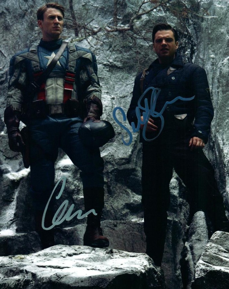 Sebastian Stan Chris Evans signed 8x10 Photo Amazing autographed ...