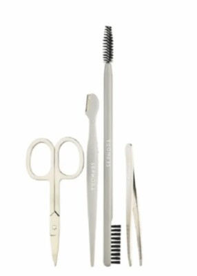 Sephora 4-Piece Eyebrow Tool Set Tweezers, Scissors, Brow Razor Dual ...