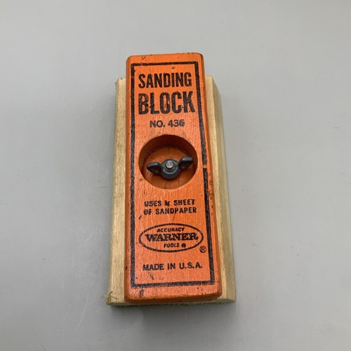 SANDING BLOCK NO.436. WARNER ACCURACY TOOLS. MADE IN U.S.A. In Great ...