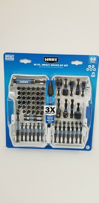 HART 68-Piece Impact Driver Bit Set With Storage Case, Torsion Zone | eBay