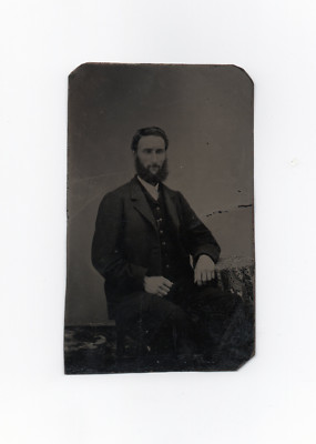 antique tintype photo circa 1870 of man with a beard - gentleman ...