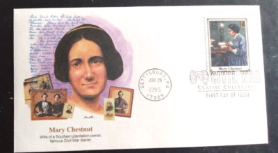 CIVIL WAR MARY CHESTNUT DIARIST 1995 FLEETWOOD CACHET FDC VF UNADDER | eBay