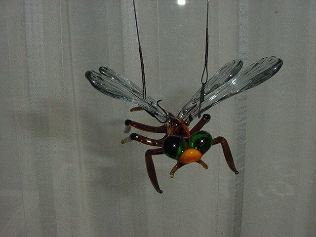 art glass hanging dragonfly figurine snake doctor pond master flying ...