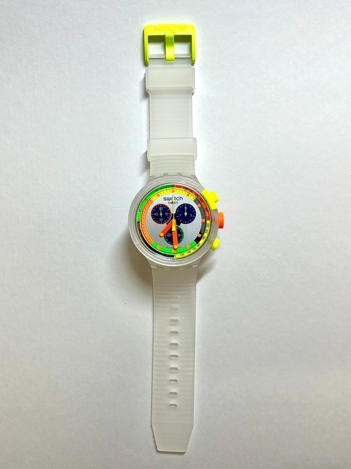 SWATCH BIG BOLD SWATCH NEON JELLY SB02K100 Wristwatch Oversize Retro ...