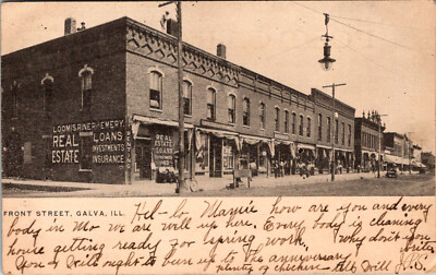 GALVA ILLINOIS FRONT STREET 1907 UNDIVIDED BACK POSTCARD | eBay
