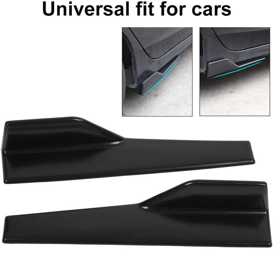 2pcs Black Universal Modified Parts Sideskirts Rear Side Skirt Winglets ...