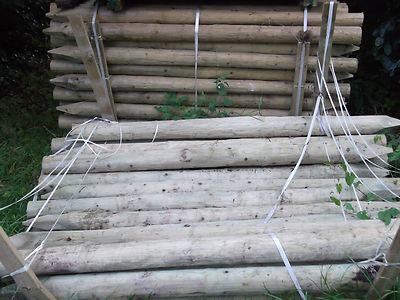 1.8m x 75/100mm peeled pointed STD pressure treated farm fencing posts ...