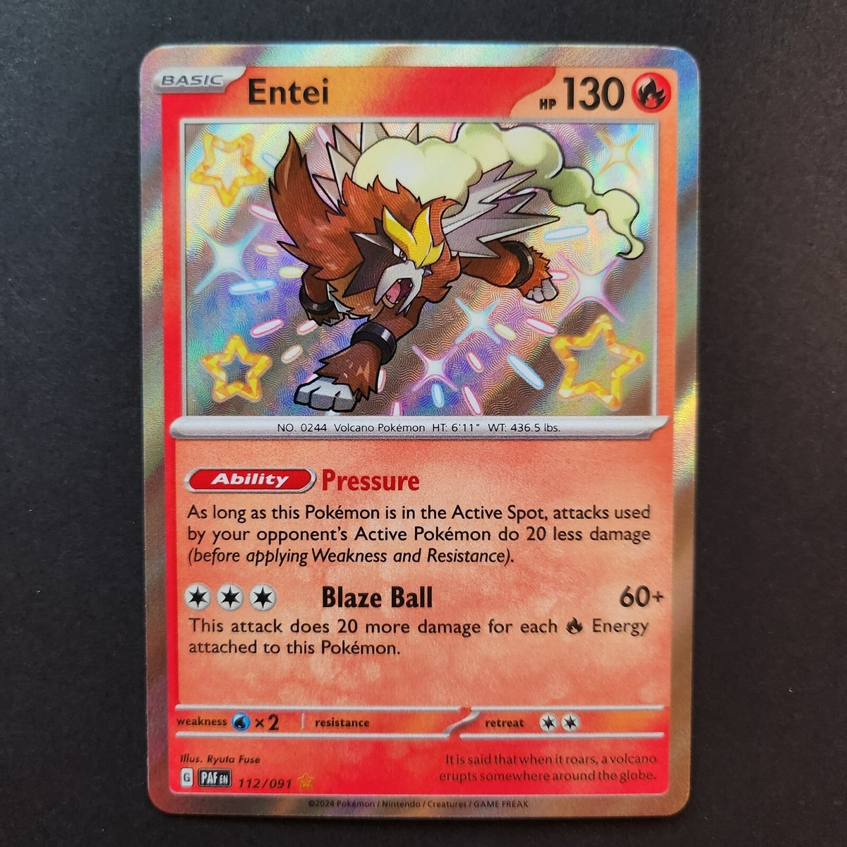 Baby Entei Pokemon Card Entei Ancient Origin Rare 14/98 Near Mint