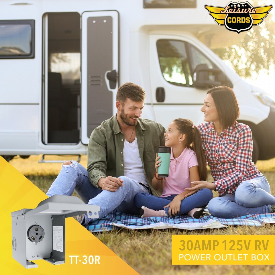 RV Power Box NEMA TT-30R 30 Amp Outdoor Motorhome Trailer NEW Leisure ...