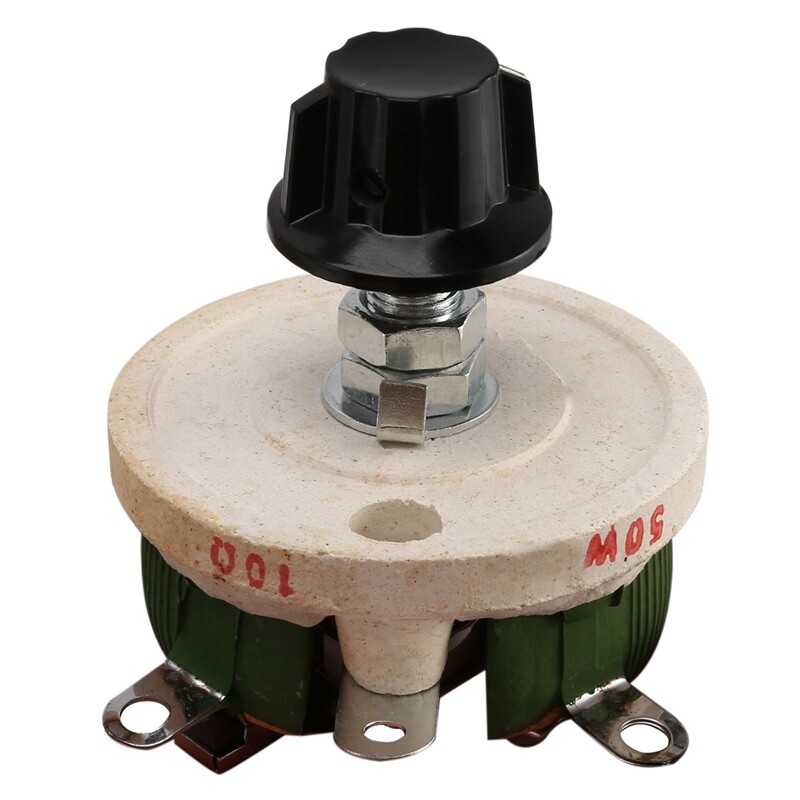 50W 10 Ohm Ceramic Potentiometer Variable Taper Pot Resistor Rheostat ...