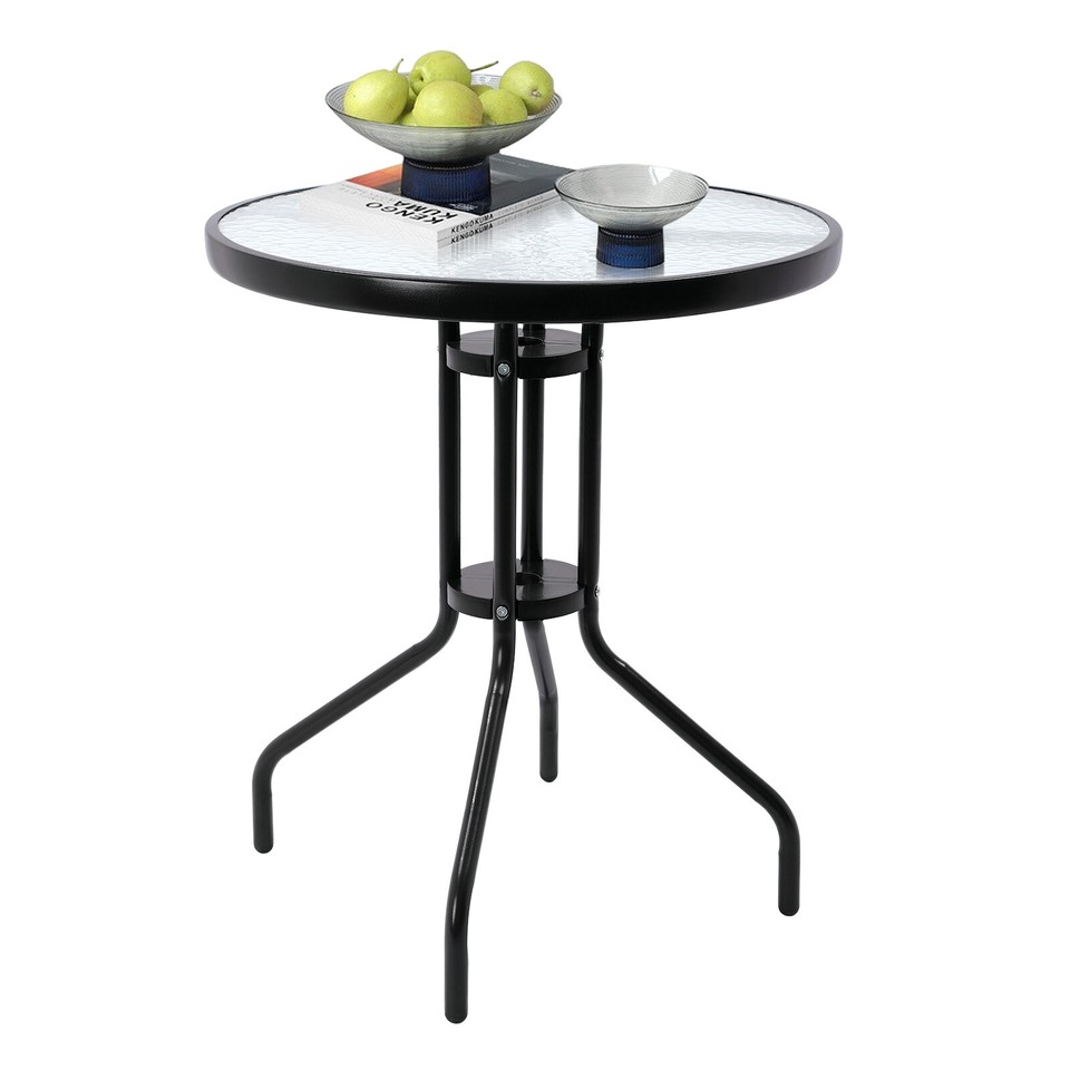 Patio Round Side Table Outdoor & Indoor Small End Table Coffee Bistro ...