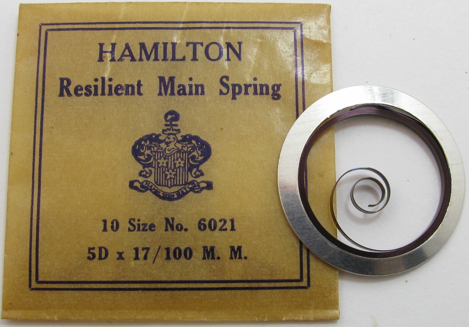 Hamilton 10s watch model 6021 / 0.17 T end Mainspring x 1 piece blue ...