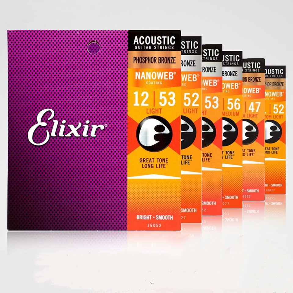 Elixir Phosphor Bronze Acoustic Guitar Strings Custom Light (11-52) | eBay