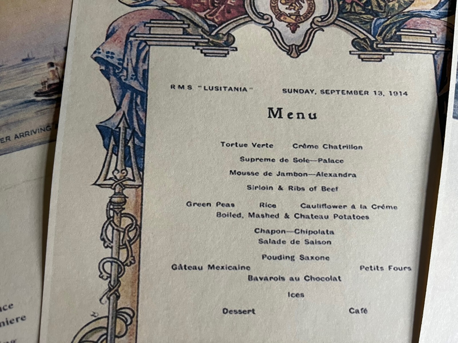 RMS LUSITANIA MENU SET, 3 BEAUTIFUL REPRINTED MENUS, YOU GET ALL 3 ...