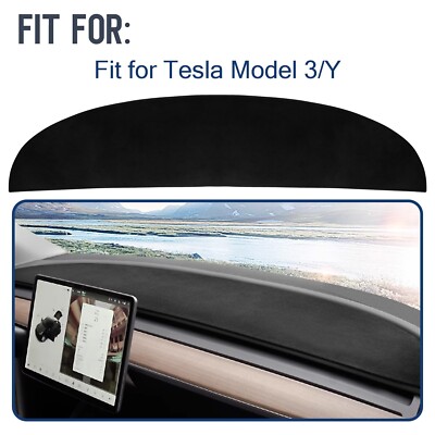 For Tesla Model 3/Y Dashboard Cover Flannel Dashboard Pad Dash Mat ...