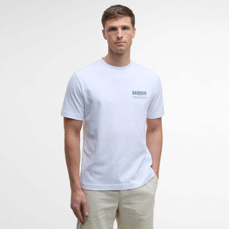 Barbour Relaxed Souter T-Shirt White | eBay
