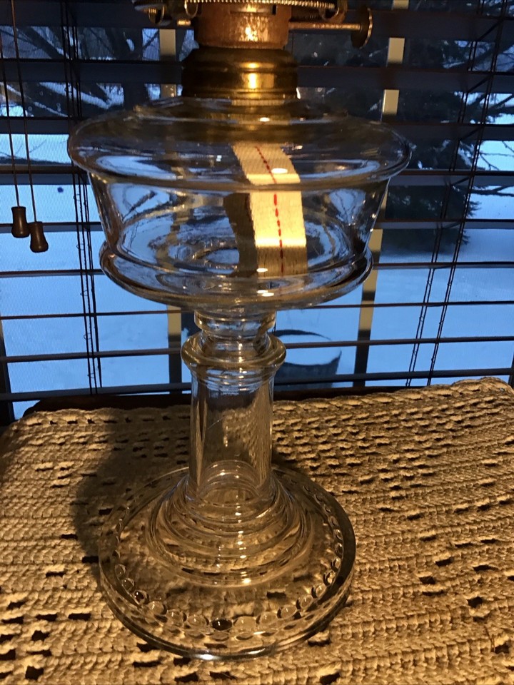 Antique 20 1/2” Bubble Foot Pedestal Oil Lamp With Wick | eBay
