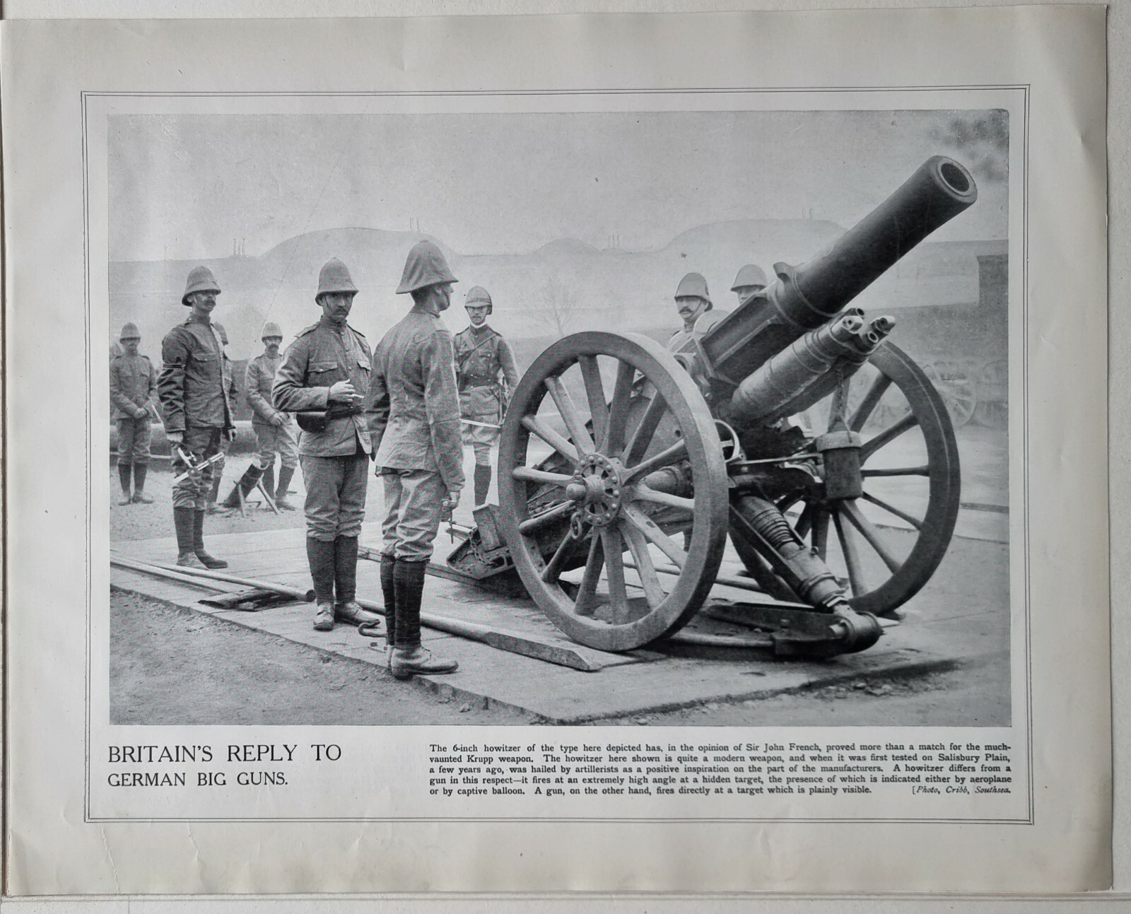 1915 WW1 PRINT & TEXT BRITAIN'S BIG GUNS 6 INCH HOWITZER | eBay