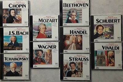 MASTERS CLASSICAL 10 CD lot WAGNER Strauss BACH Chopin BEETHOVEN Mozart ...