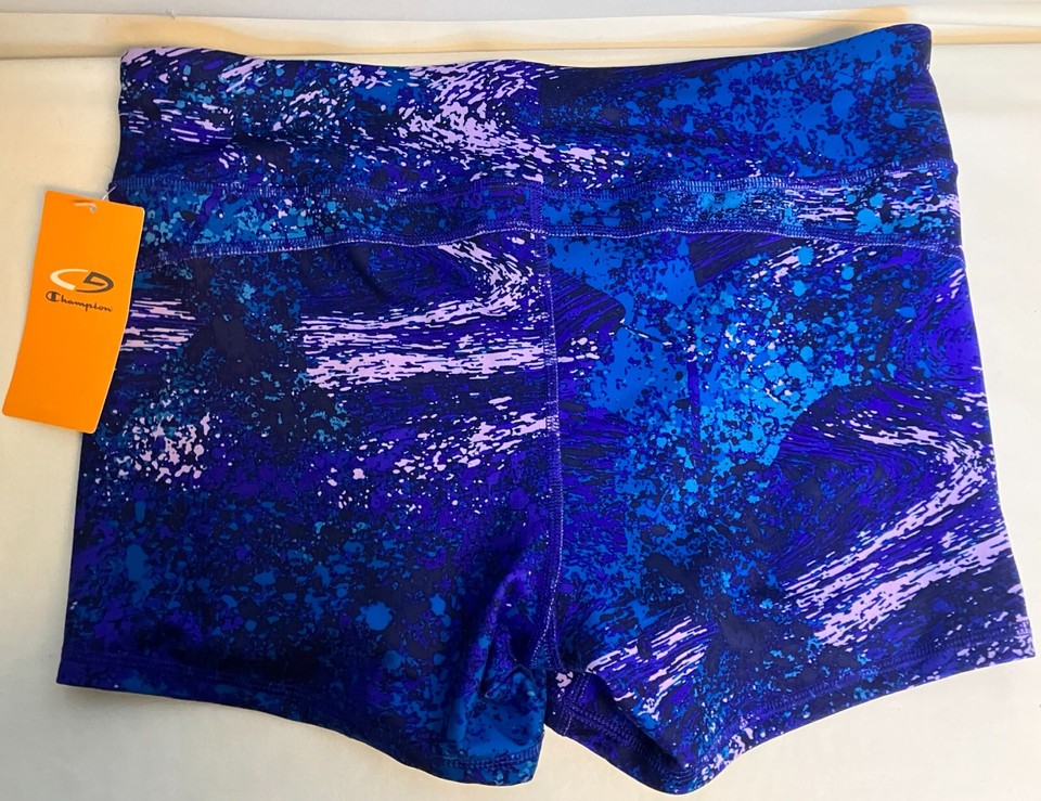 Champion DuoDry Lilac Spiral Wave Stretch Polyester Athletic Shorts XL ...
